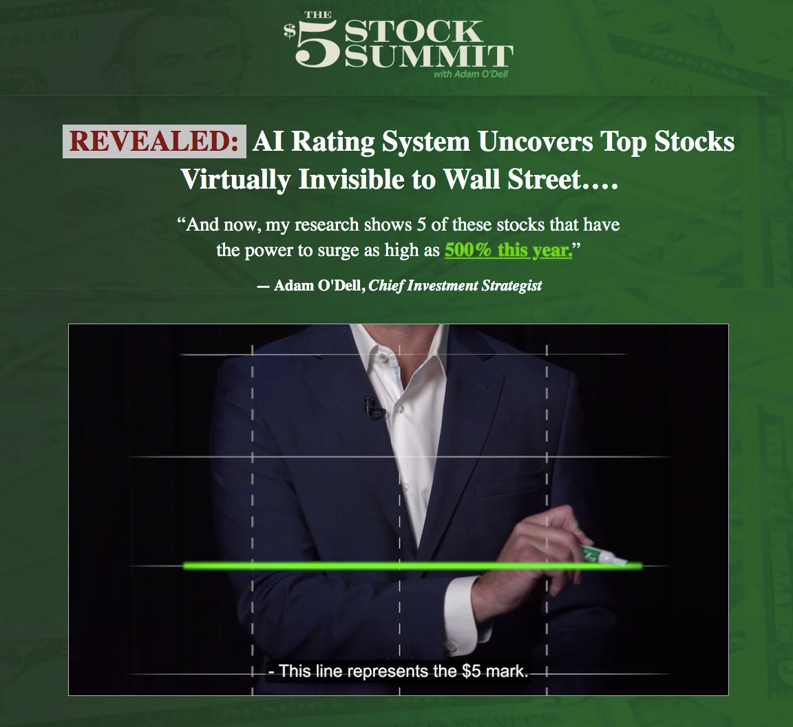 Adam O’Dell’s $5 Stock Summit Stocks - Make 500% or More This Year ...
